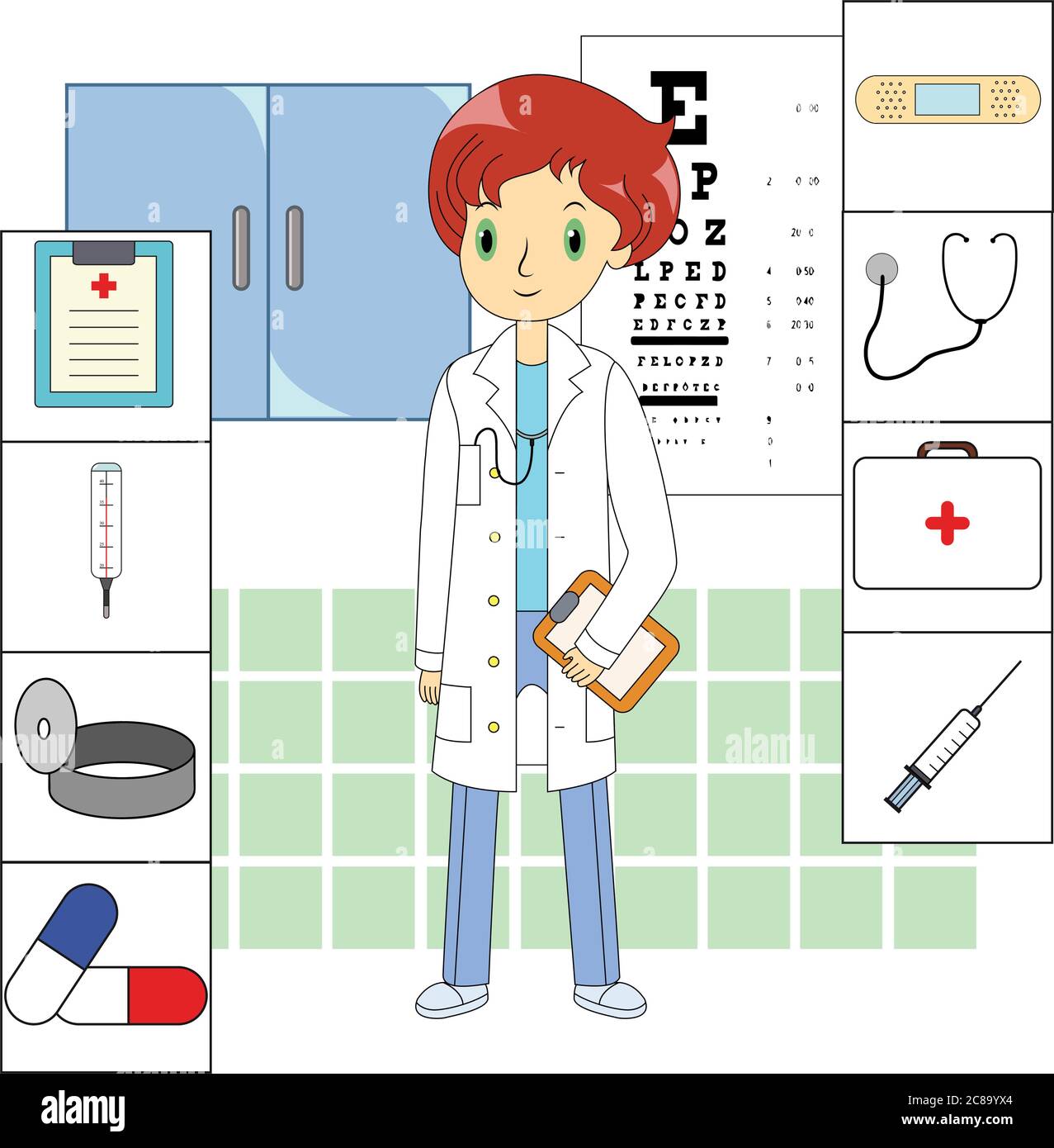 Doctor profession vector illustration. Flat illustration for design ...