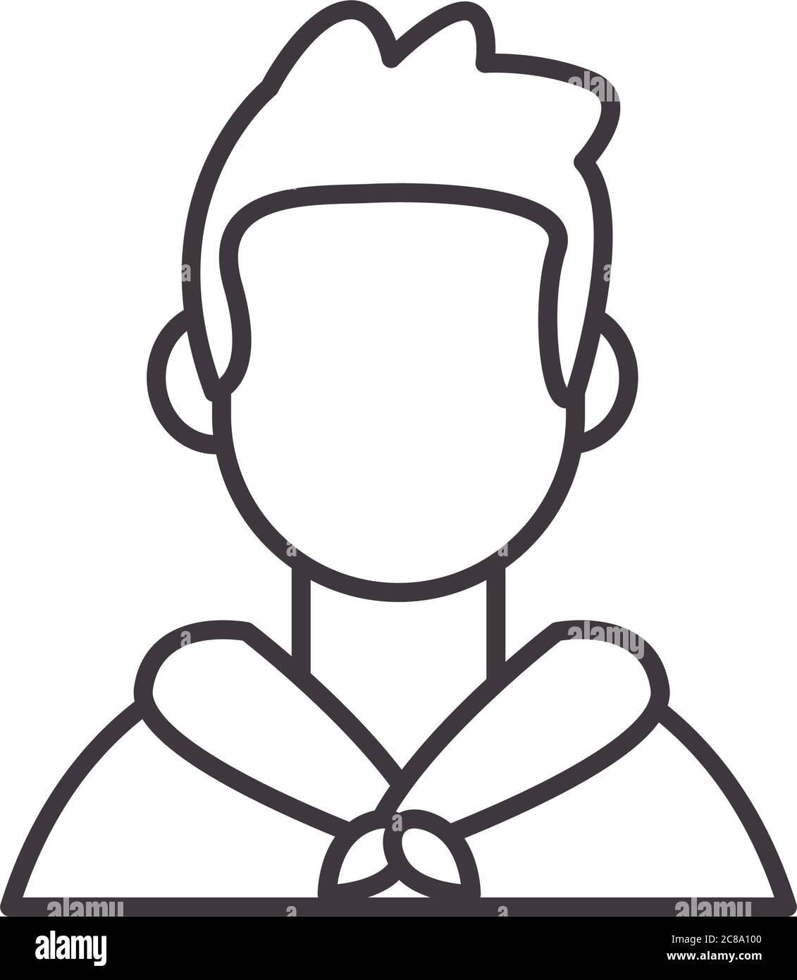 Avatar man line style icon design, Boy male person people human social ...