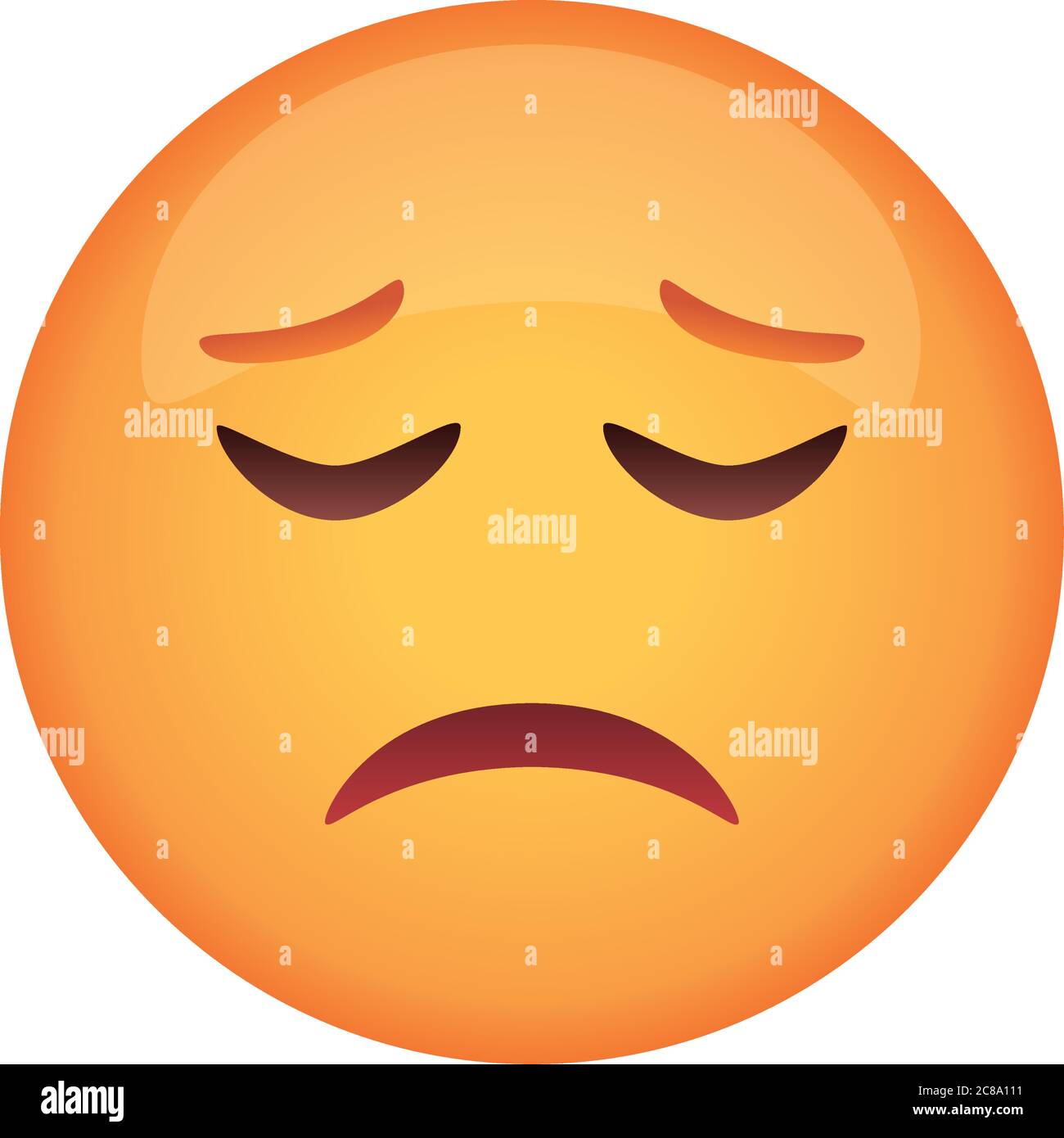 sad emoji face classic flat style icon vector illustration design Stock ...