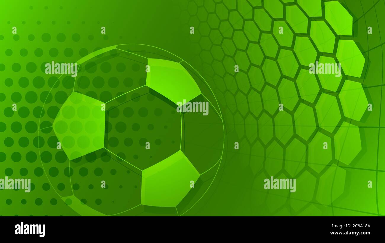 Football or soccer background with big ball in green colors Stock ...