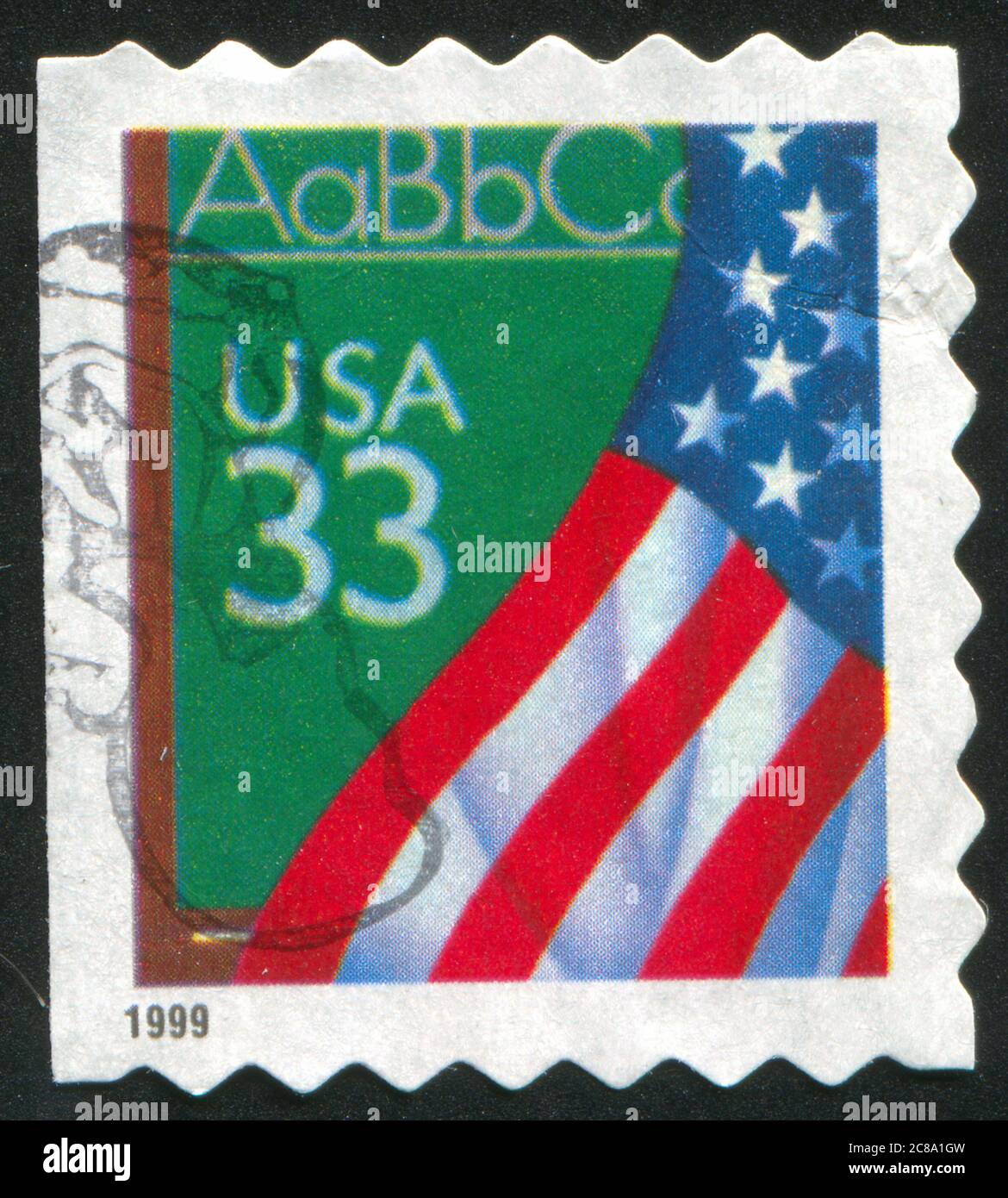 UNITED STATES - CIRCA 1999: stamp printed by United states, shows flag ...