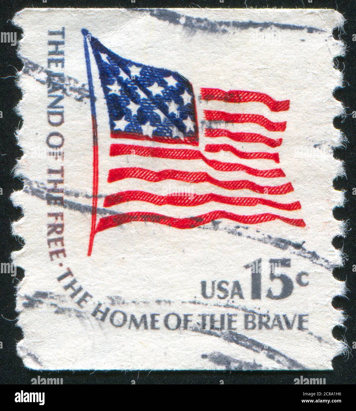 UNITED STATES - CIRCA 1997: stamp printed by United states, shows flag ...