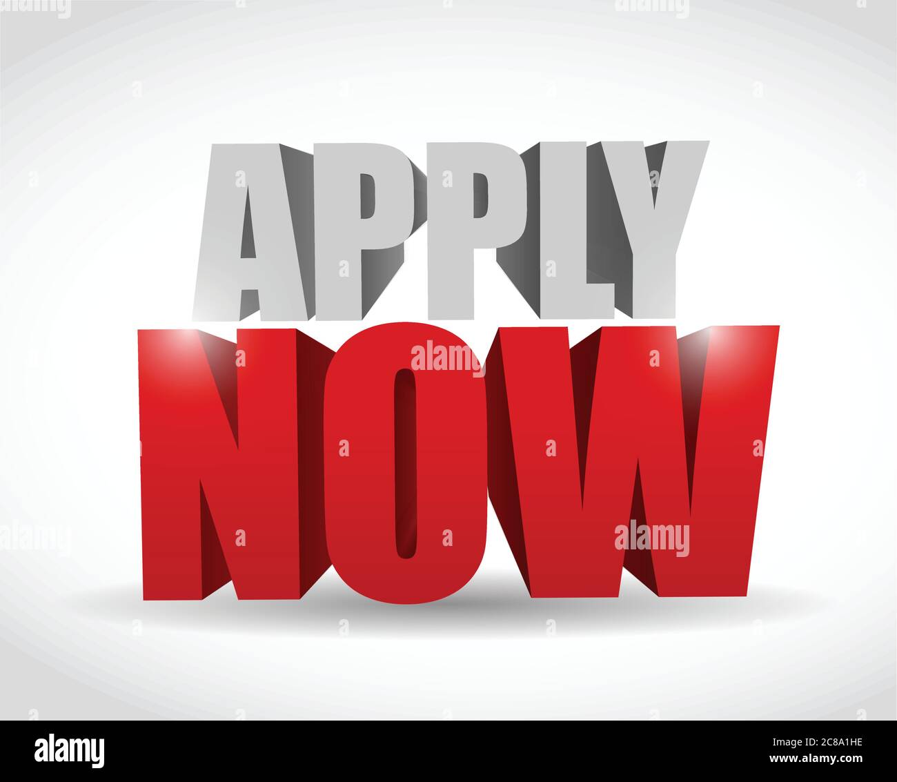 Apply now 3d message illustration design over white Stock Vector Image ...