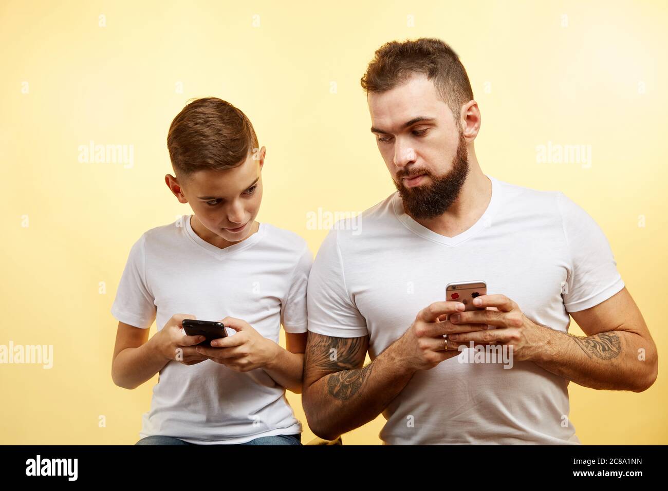 Concerned Man Yellow Background High Resolution Stock Photography and ...