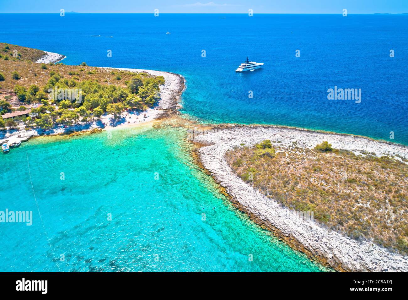 Pakleni Otoci islands yachting destination arcipelago aerial view, Hvar ...
