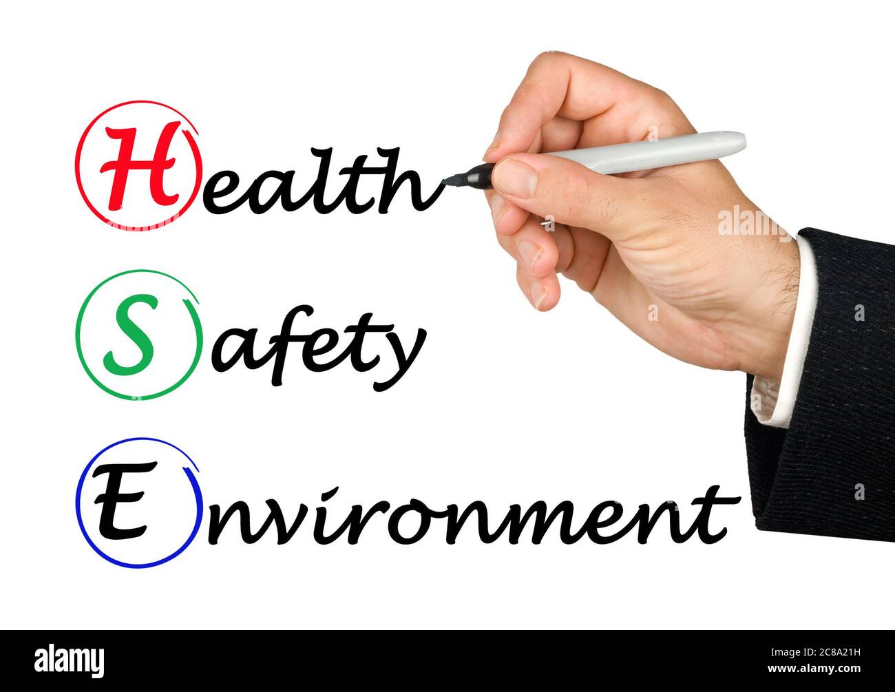 Man Presenting Health Safety Environment Stock Photo - Alamy