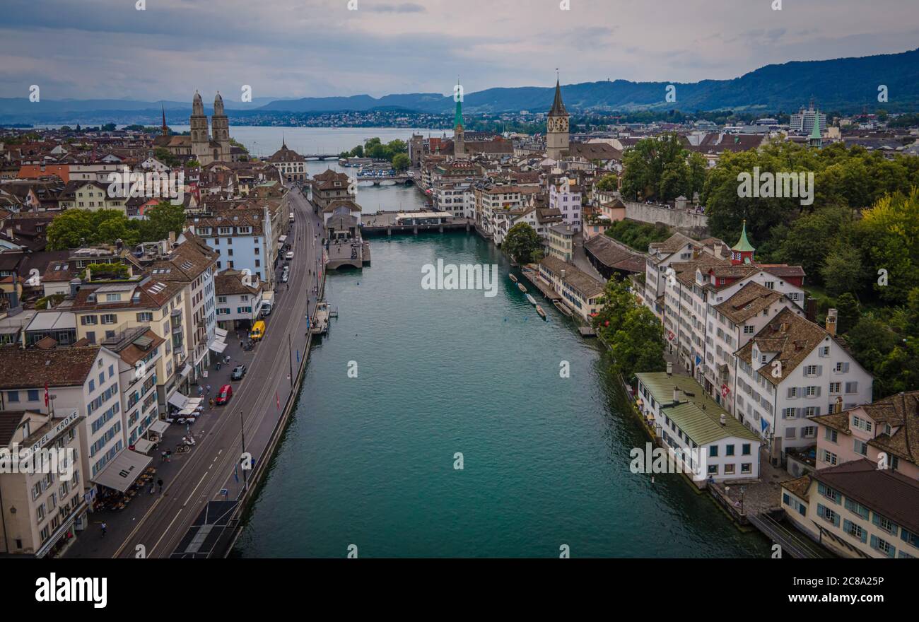 The city of Zurich in Switzerland from above Stock Photo - Alamy