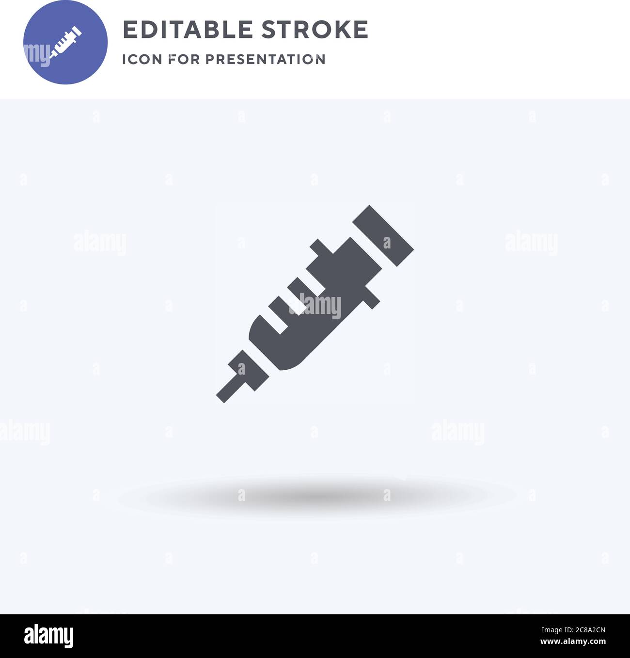 Syringe icon vector, filled flat sign, solid pictogram isolated on ...