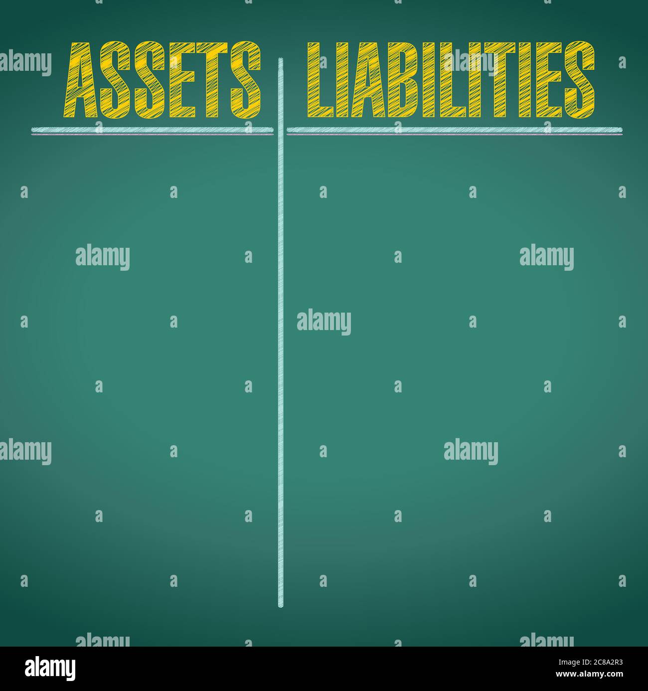 Assets and liabilities pros and cons illustration design over a ...