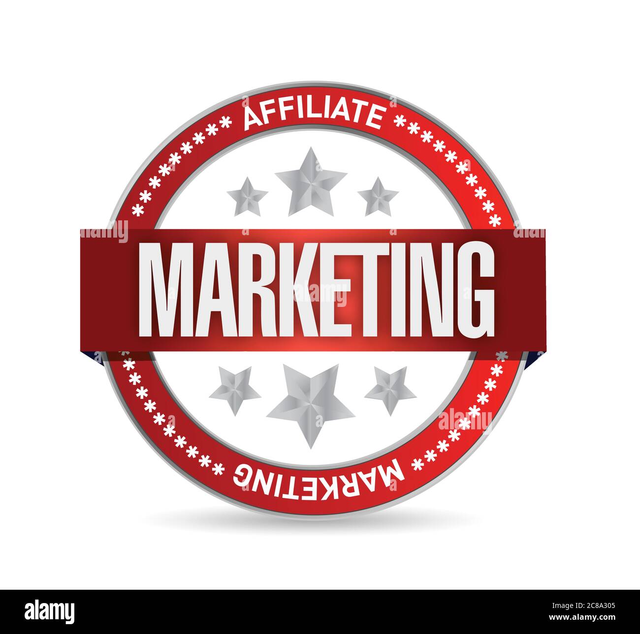 Affiliate marketing seal illustration design over a white background ...