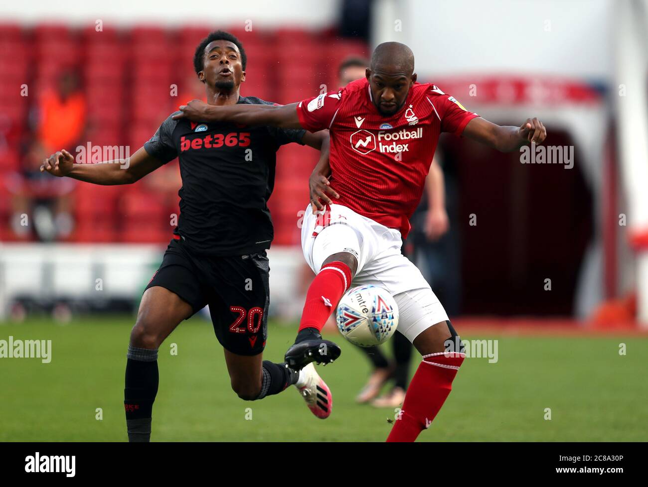 Nottingham Forest's Samba Sow and Stoke City's Tashan Oakley-Boothe ...