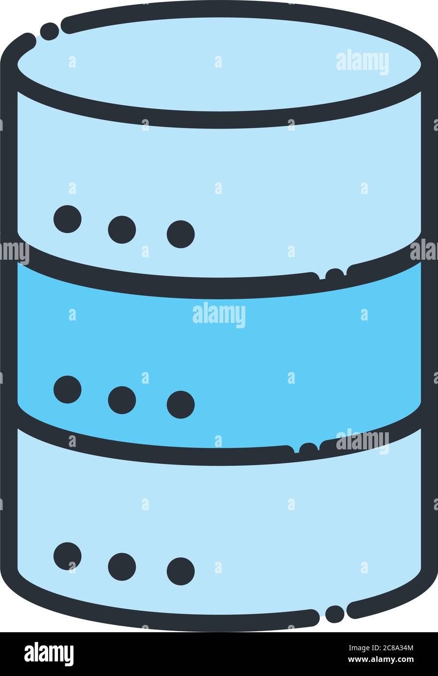 Web hosting line and fill style icon design, Big data center base security system and hardware ...