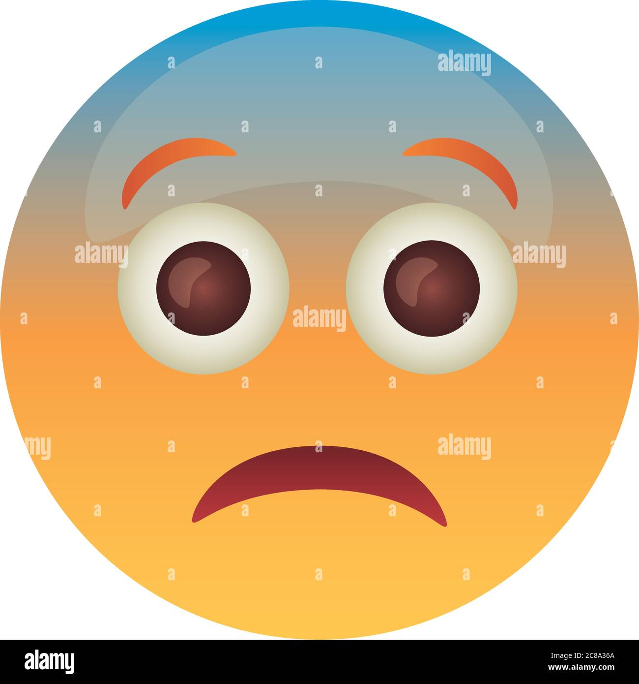 sad emoji face classic flat style icon vector illustration design Stock ...