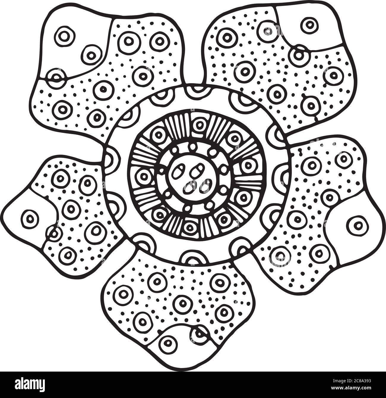 Rafflesia flower vector isolated element. Floral detailed coloring page ...