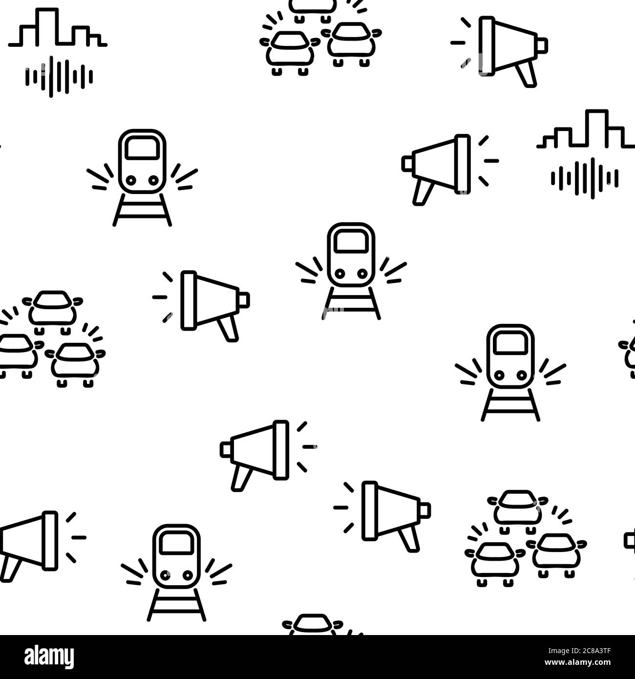 City Noise And Sounds Vector Seamless Pattern Stock Vector Image & Art ...