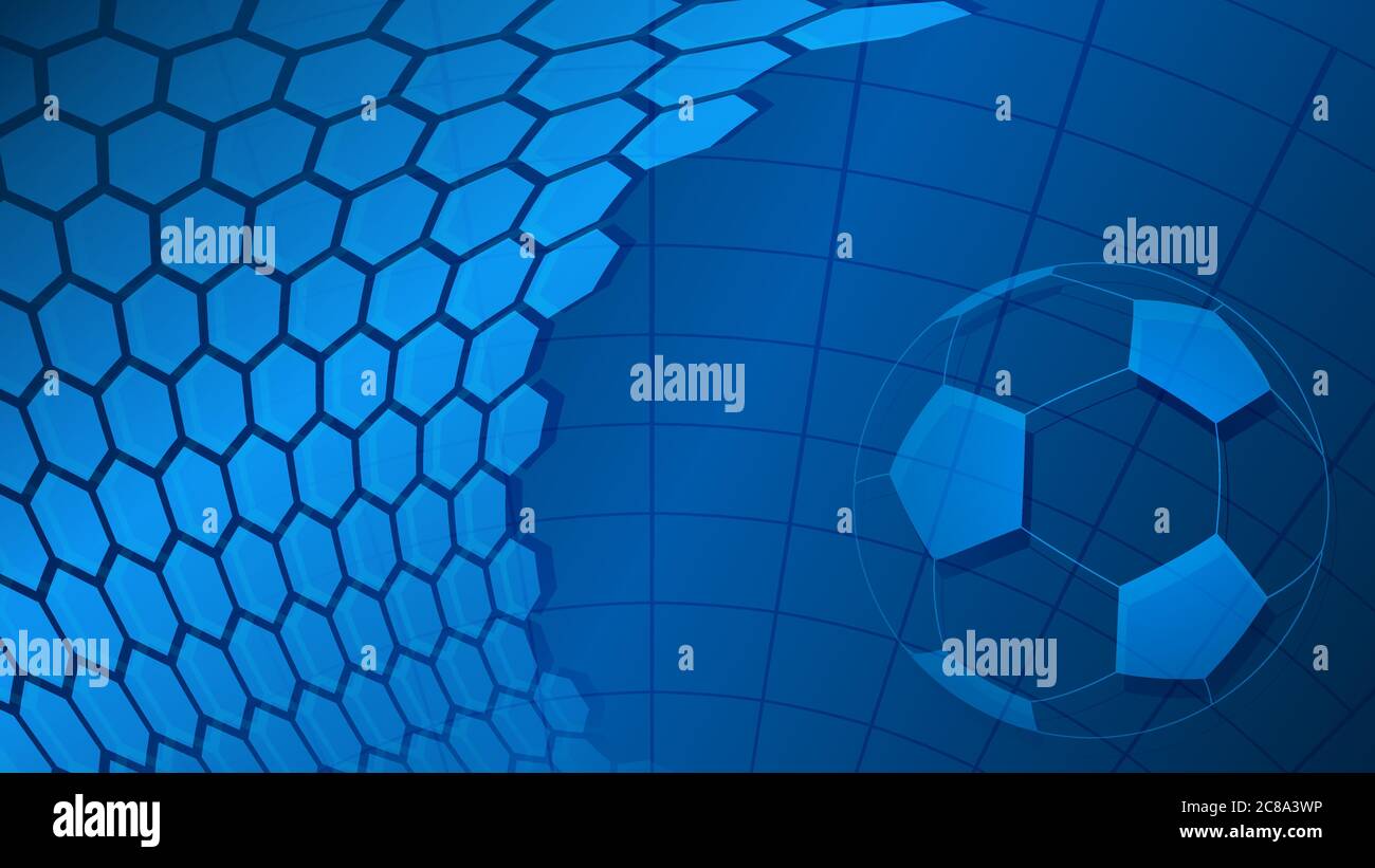 Football or soccer background with big ball in light blue colors Stock ...