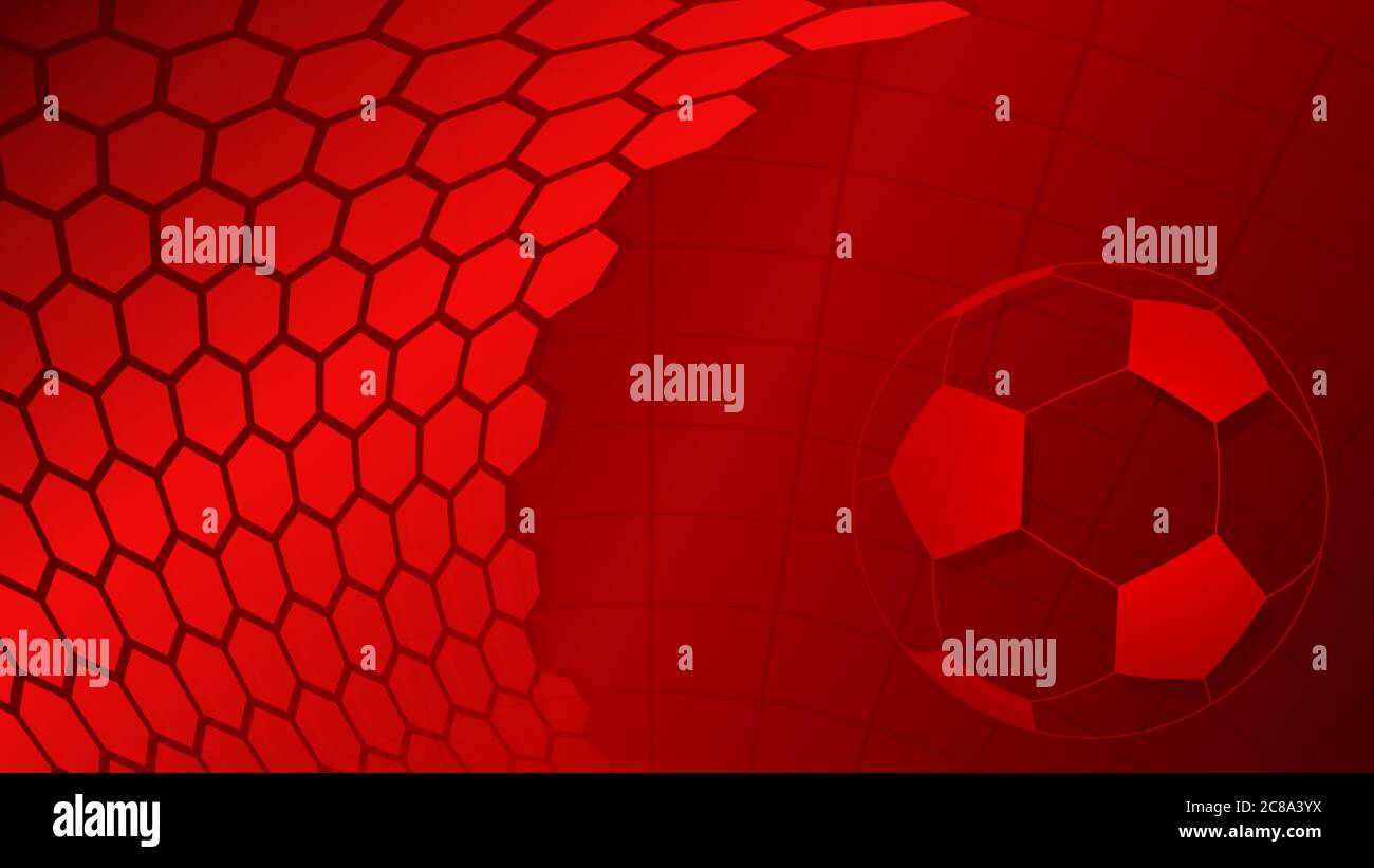 Football or soccer background with big ball in red colors Stock Vector ...