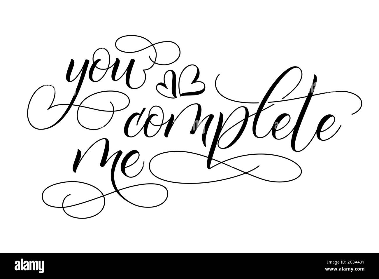 Brush calligraphy You complete Me Stock Vector Image & Art - Alamy