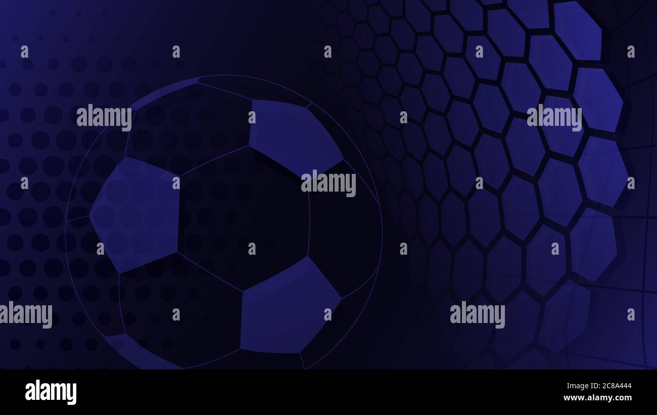 Football or soccer background with big ball in blue colors Stock Vector ...