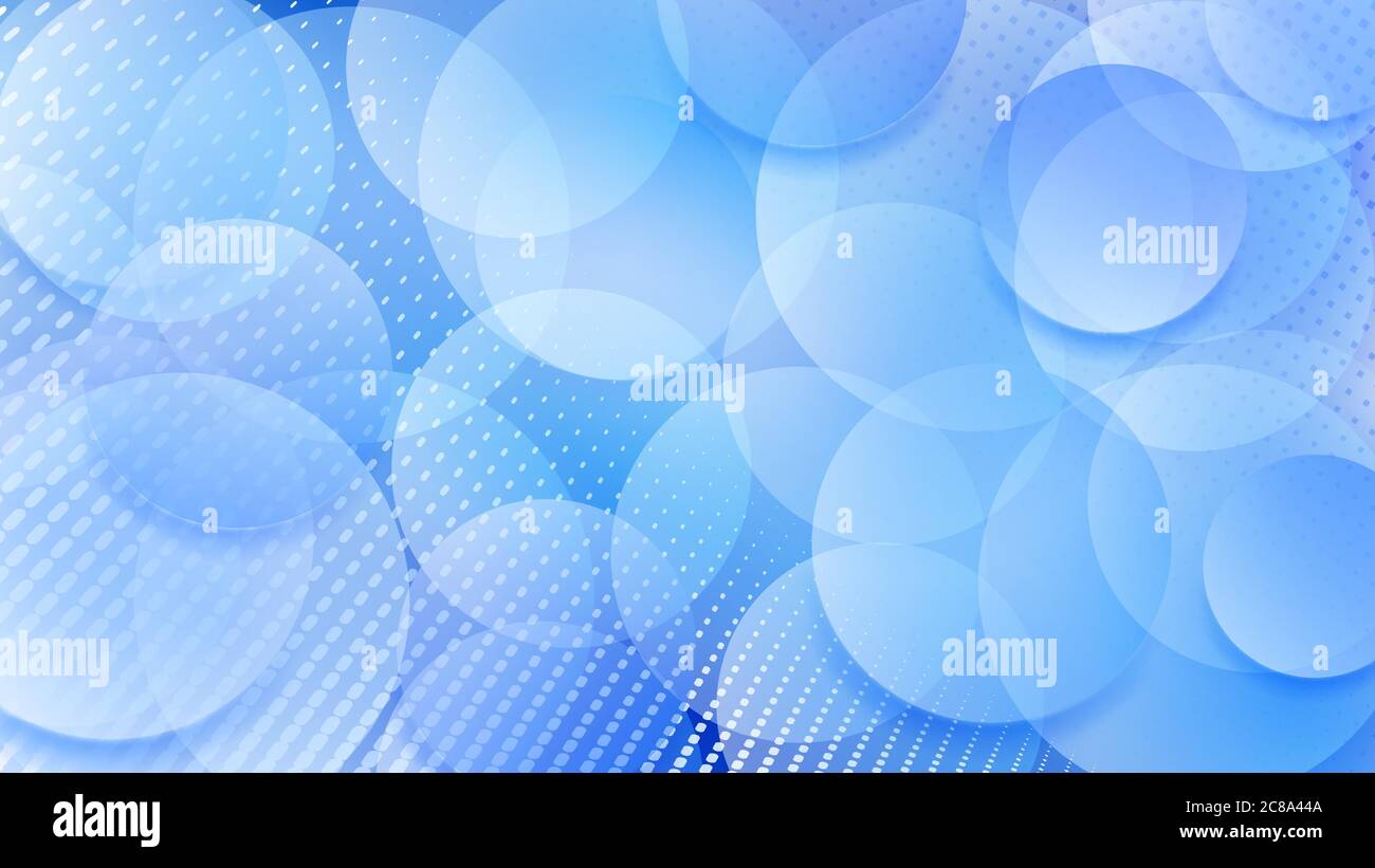 Abstract background of translucent circles and halftone dots in light ...