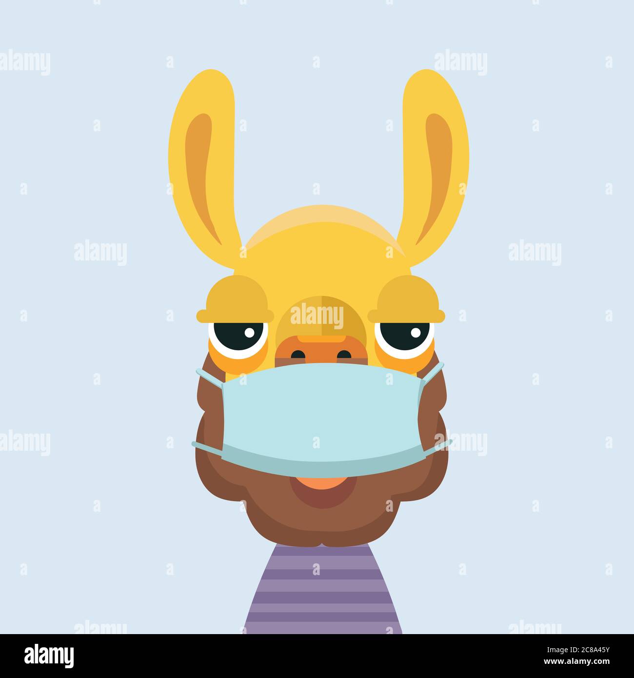 vector covid-19 virus face mask cartoon animal illustration Stock ...