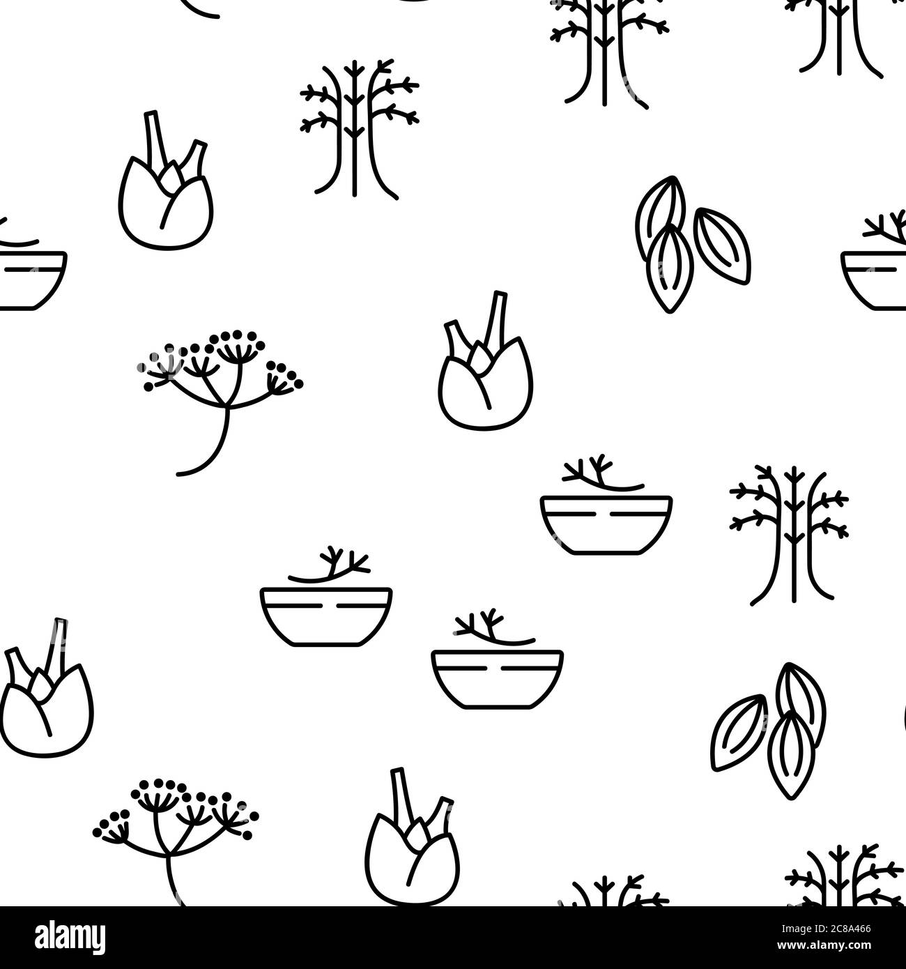 Fennel Flowering Plant Vector Seamless Pattern Stock Vector Image & Art ...
