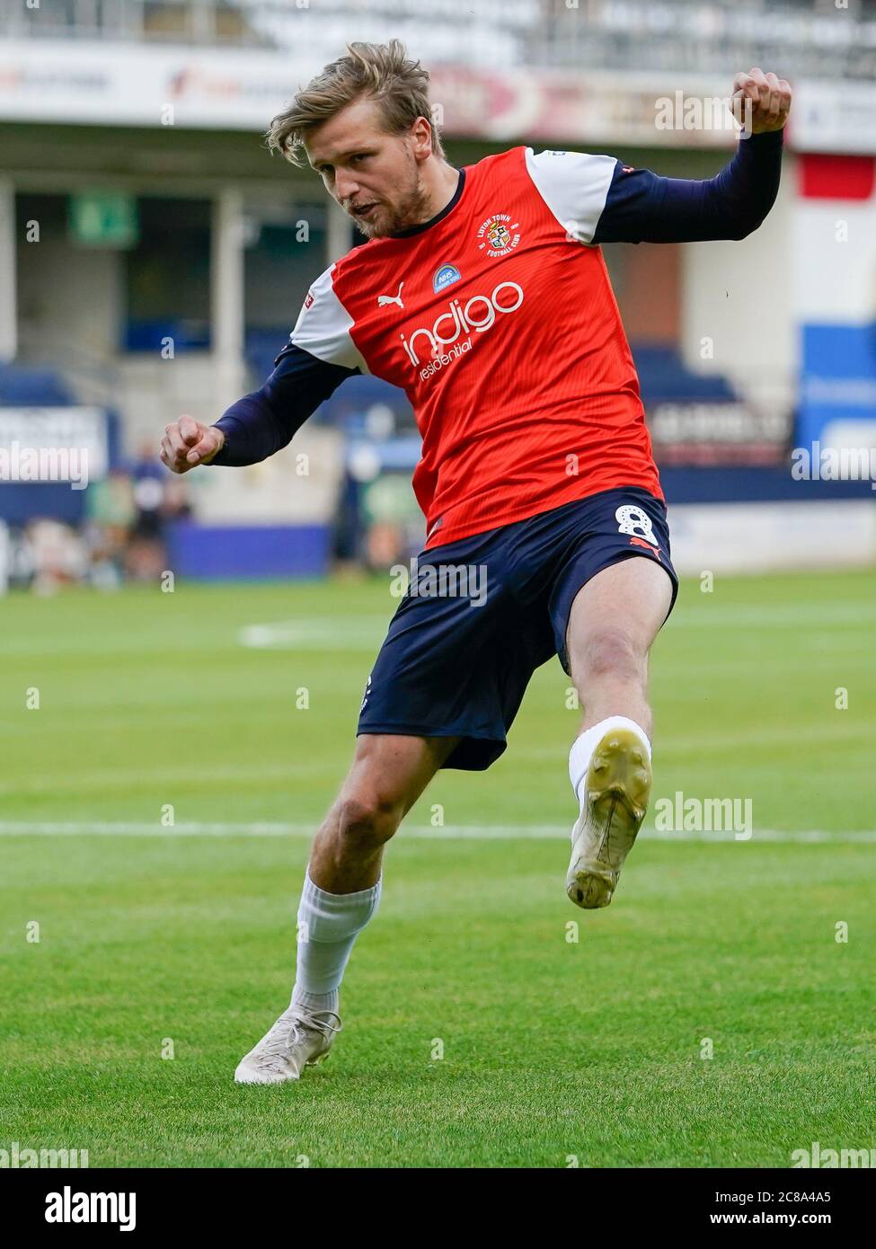 Luton, UK. 07th July, 2020. Luke Berry of Luton Town during the Sky Bet ...