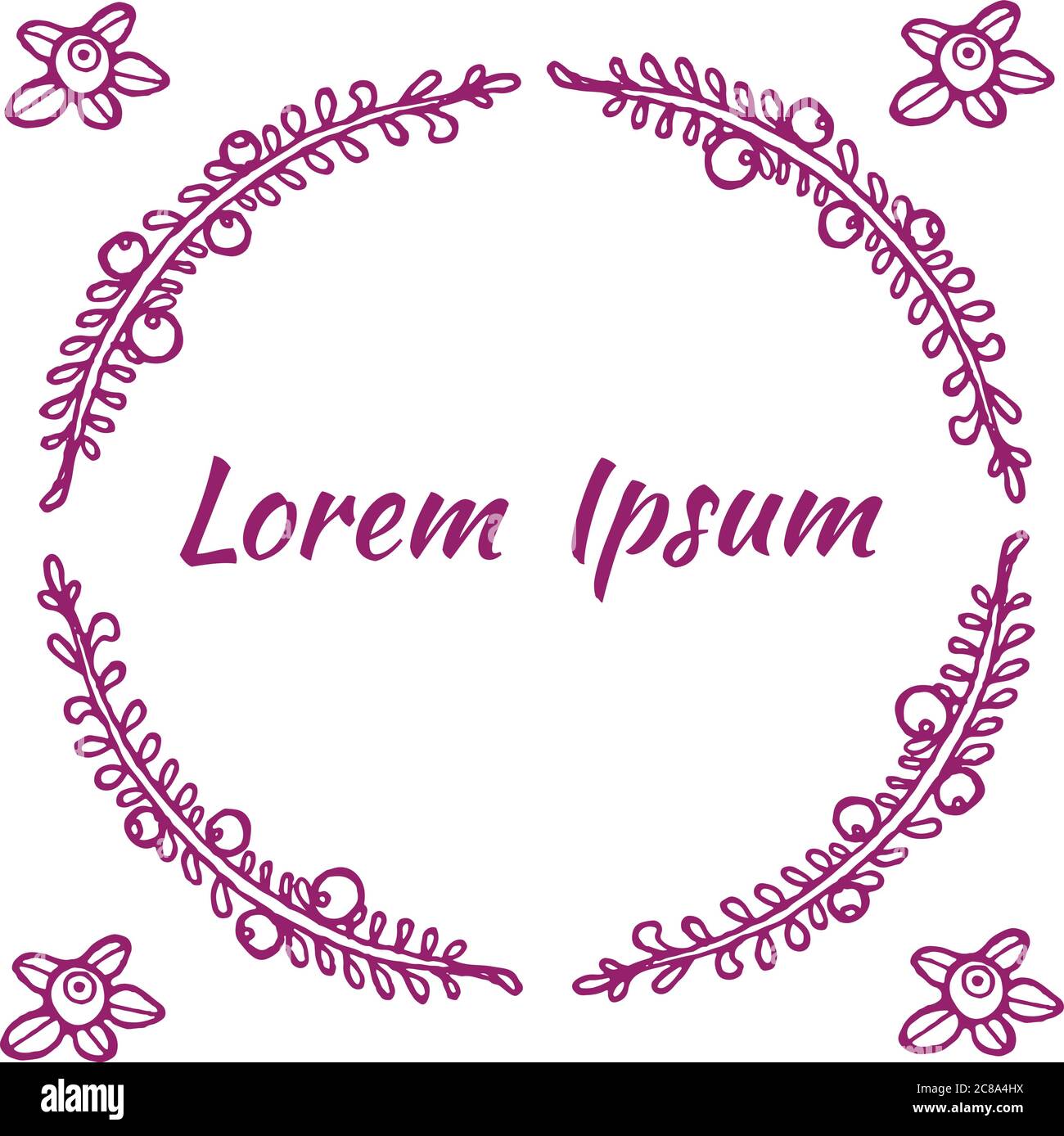 Hand drawn vector frame - branch with cranberry Stock Vector Image ...