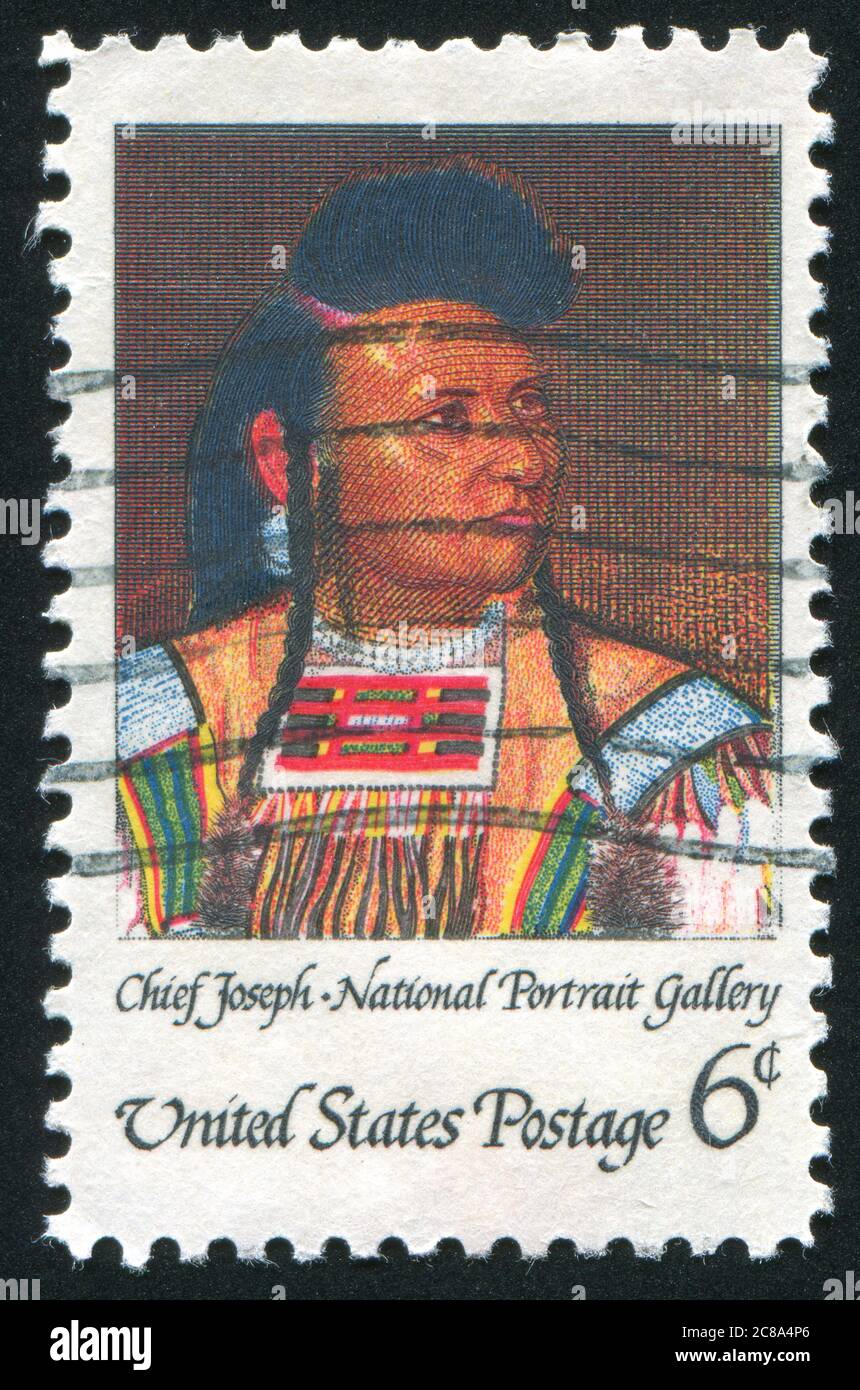 UNITED STATES - CIRCA 1968: stamp printed by United states, shows Chief ...