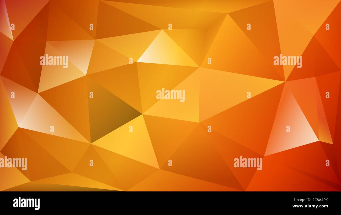 Abstract polygonal background of many triangles in orange colors Stock ...
