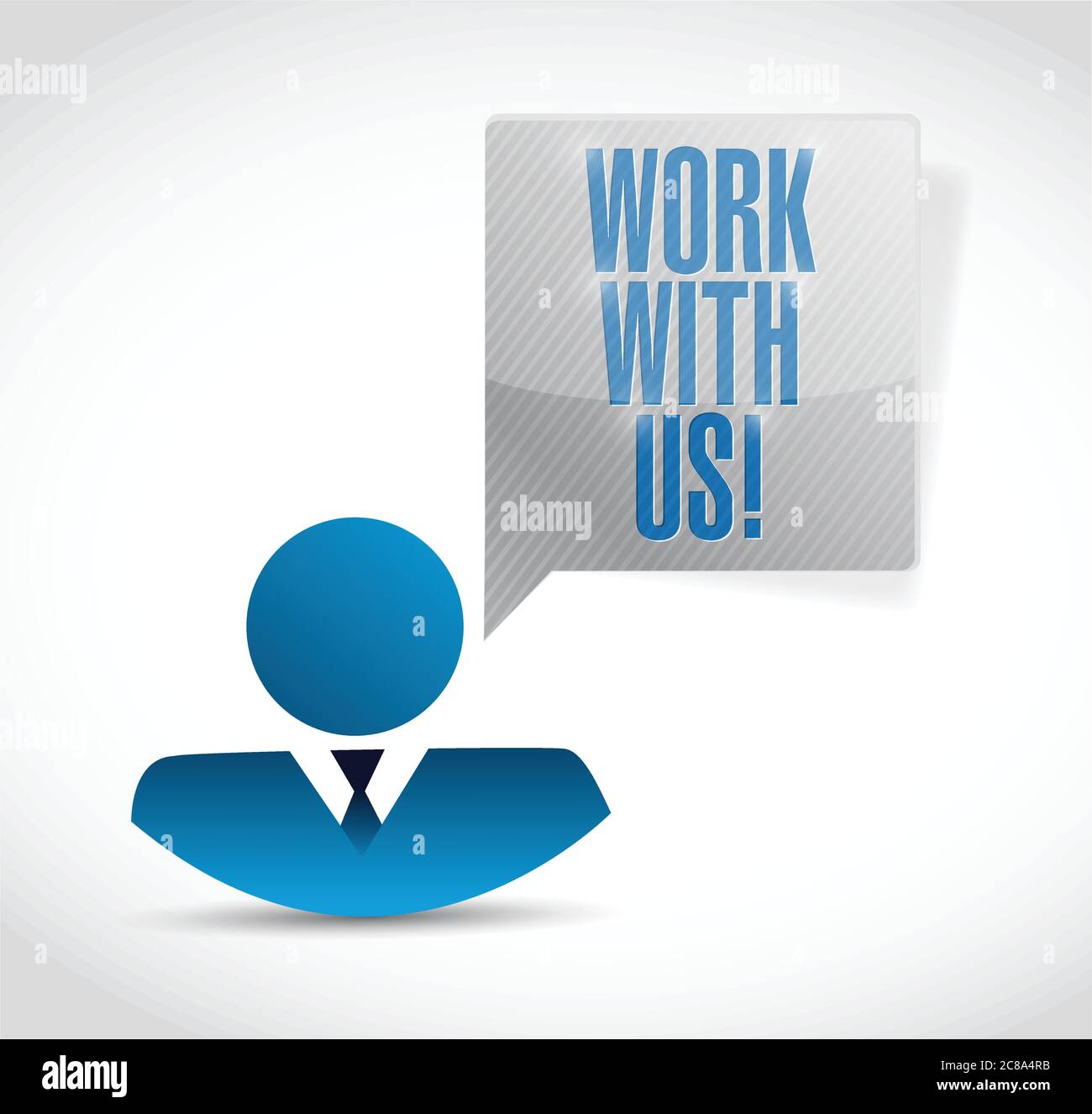 Work with us avatar message illustration design over a white background ...