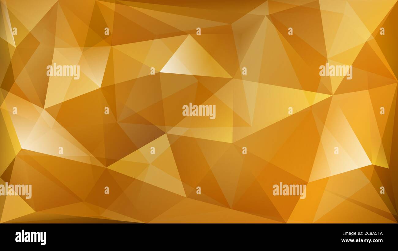 Abstract polygonal background of many triangles in yellow colors Stock ...