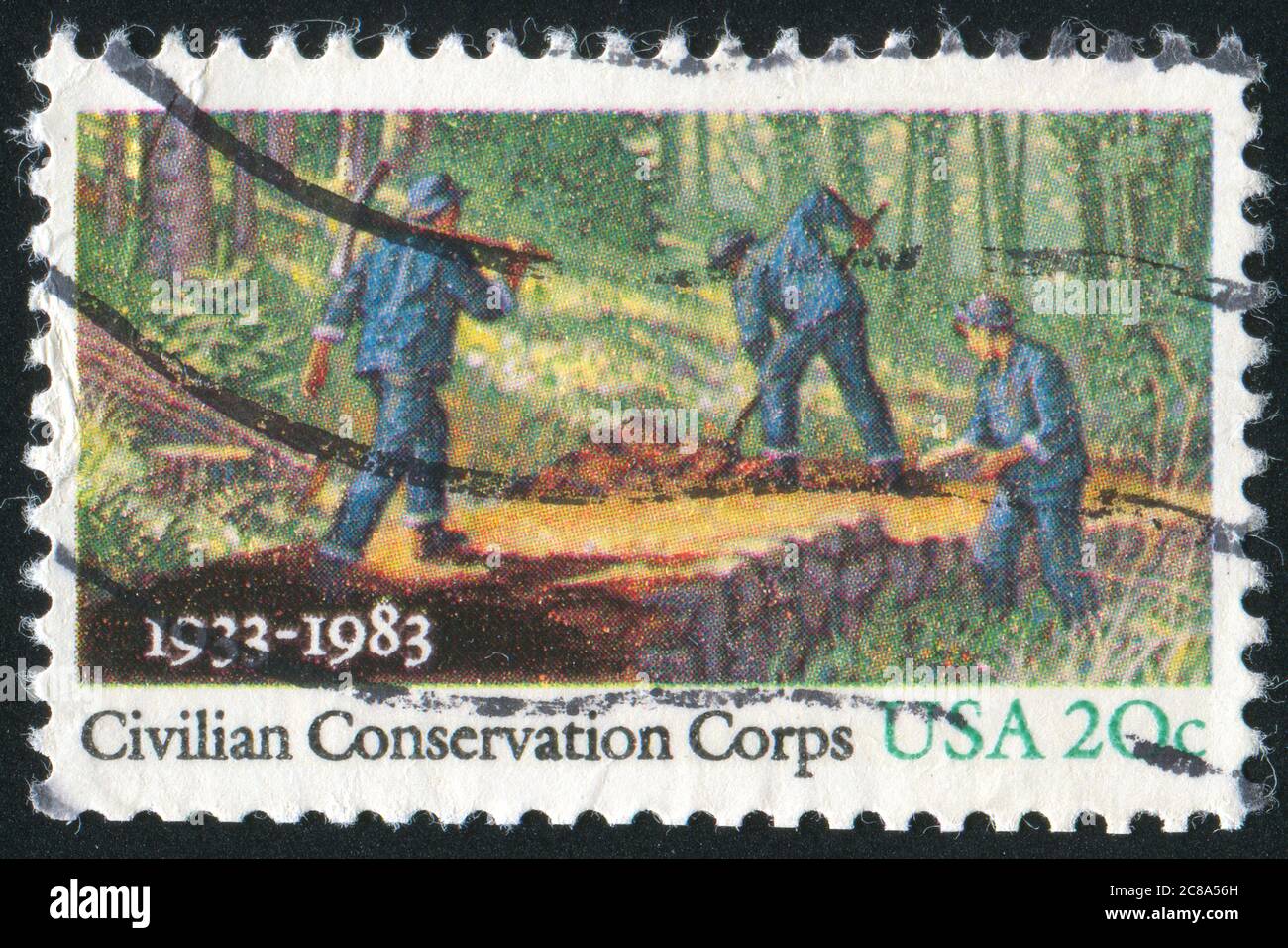 UNITED STATES - CIRCA 1983: stamp printed by United States, shows men ...