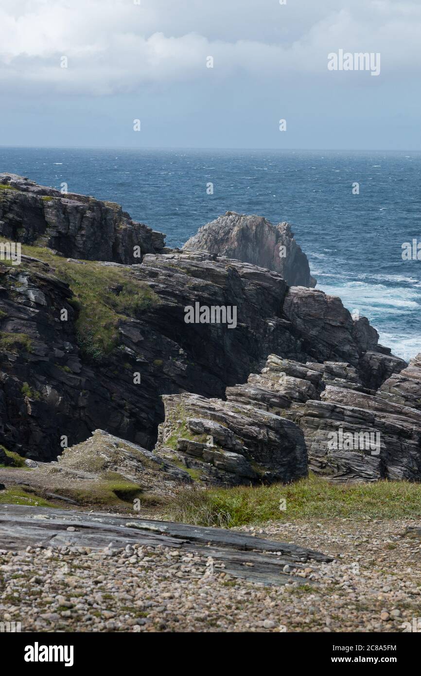 Wild Rugged Atlantic Irish Coast at Malin Head, Donegal, Ireland. Wild ...