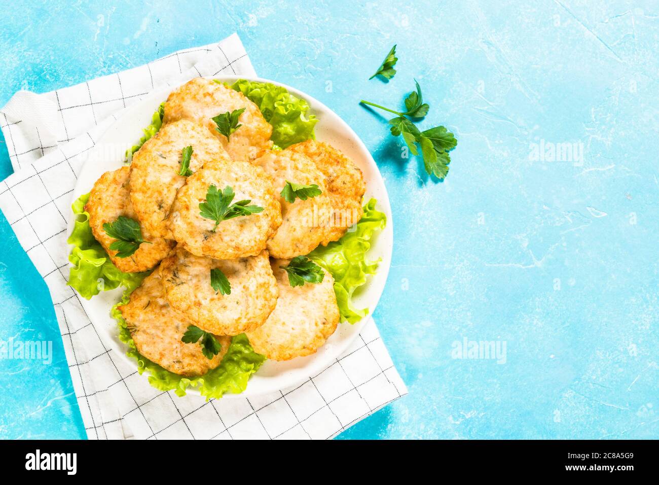 Chicken cutlet in the plate Stock Photo - Alamy