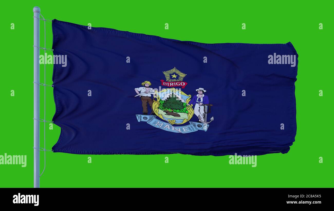 Maine flag isolated realistic animation hi-res stock photography and ...