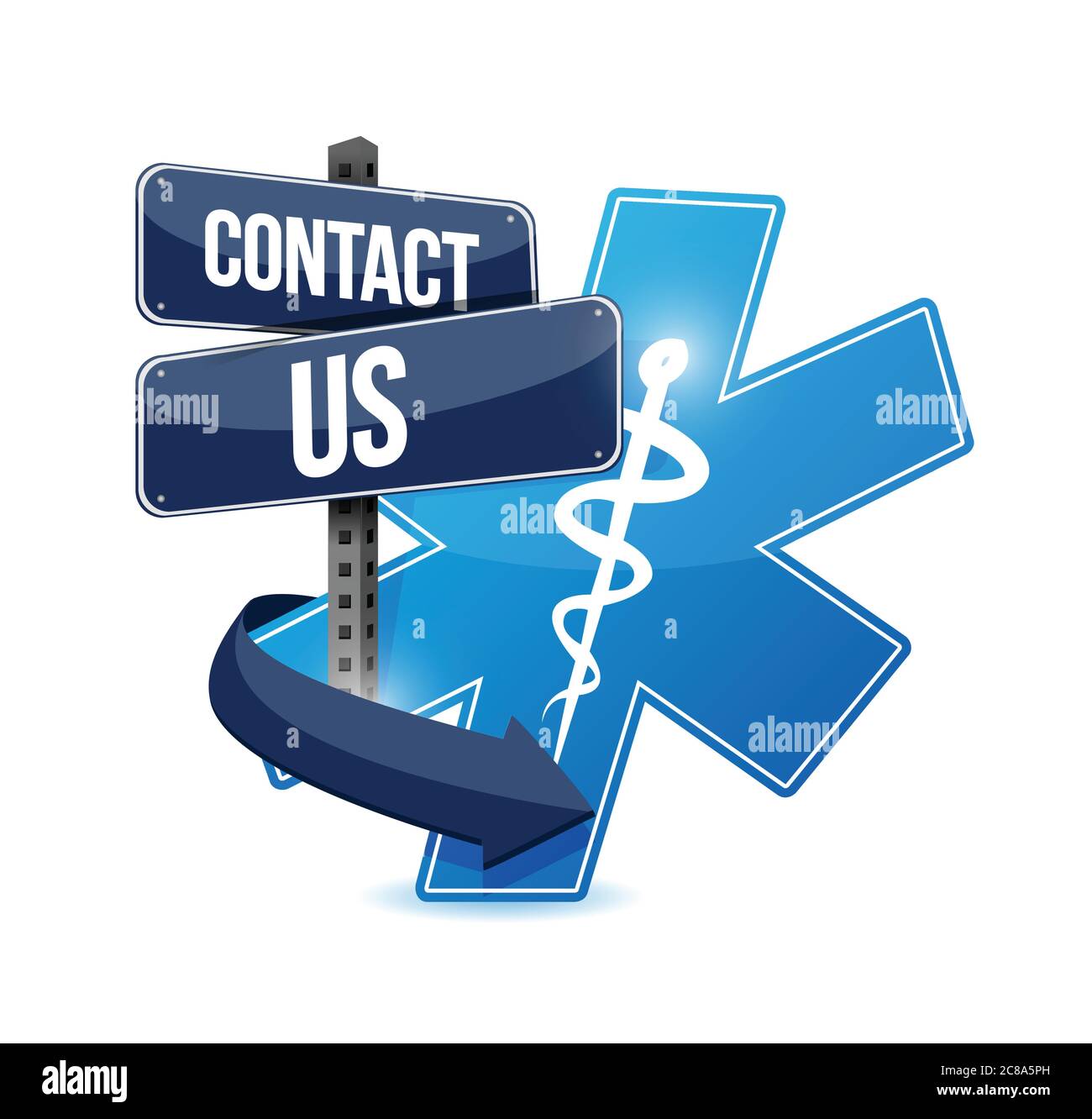 Contact us medical symbol illustration design over a white background ...