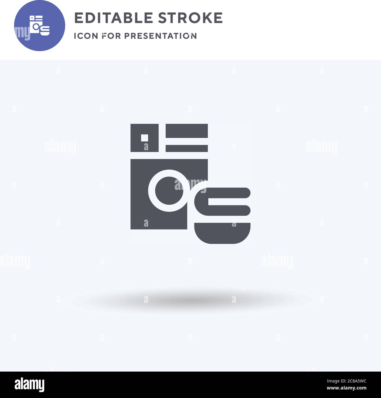 Washing Machine icon vector, filled flat sign, solid pictogram isolated ...