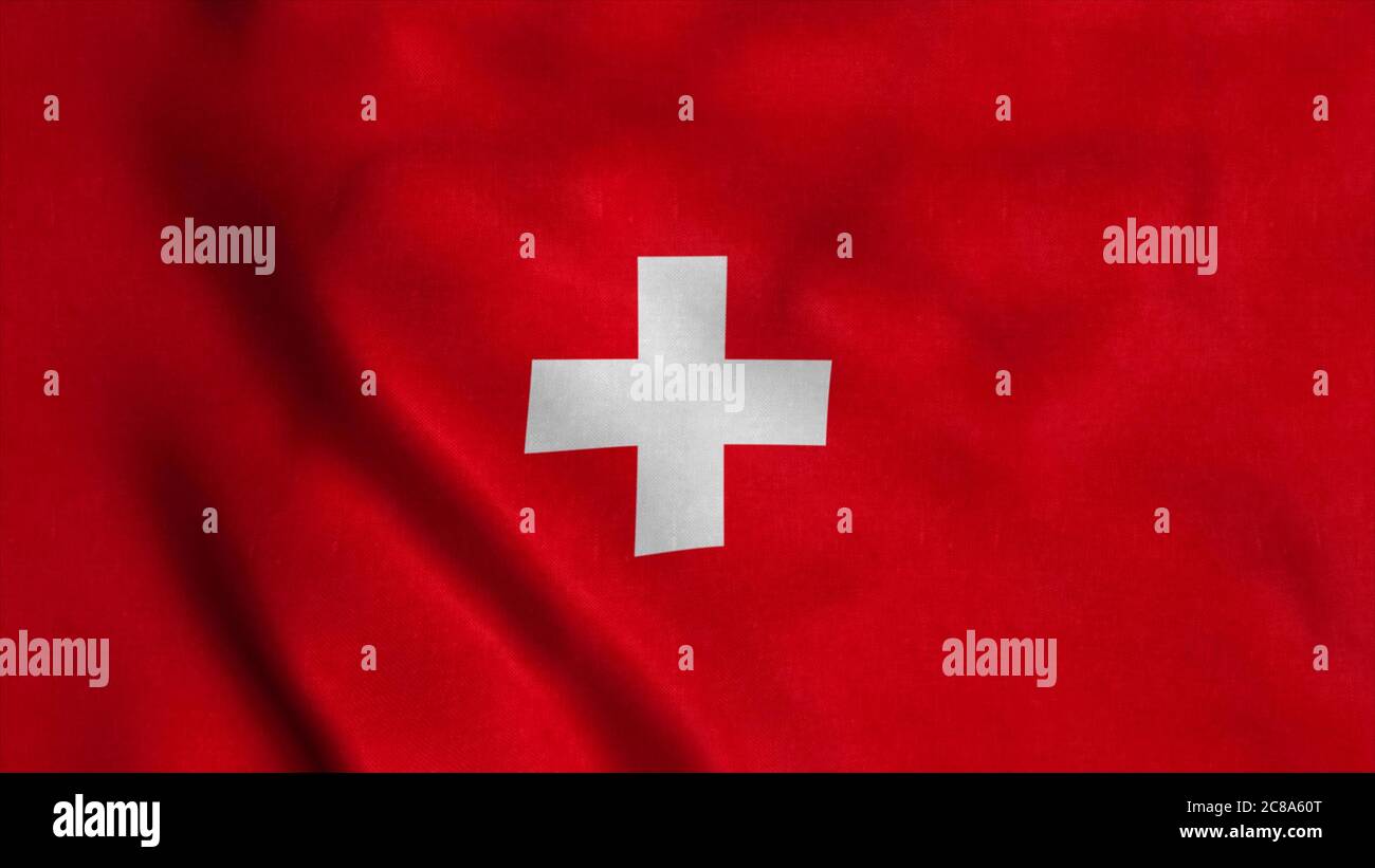 Switzerland flag waving in the wind. 3d illustration Stock Photo - Alamy