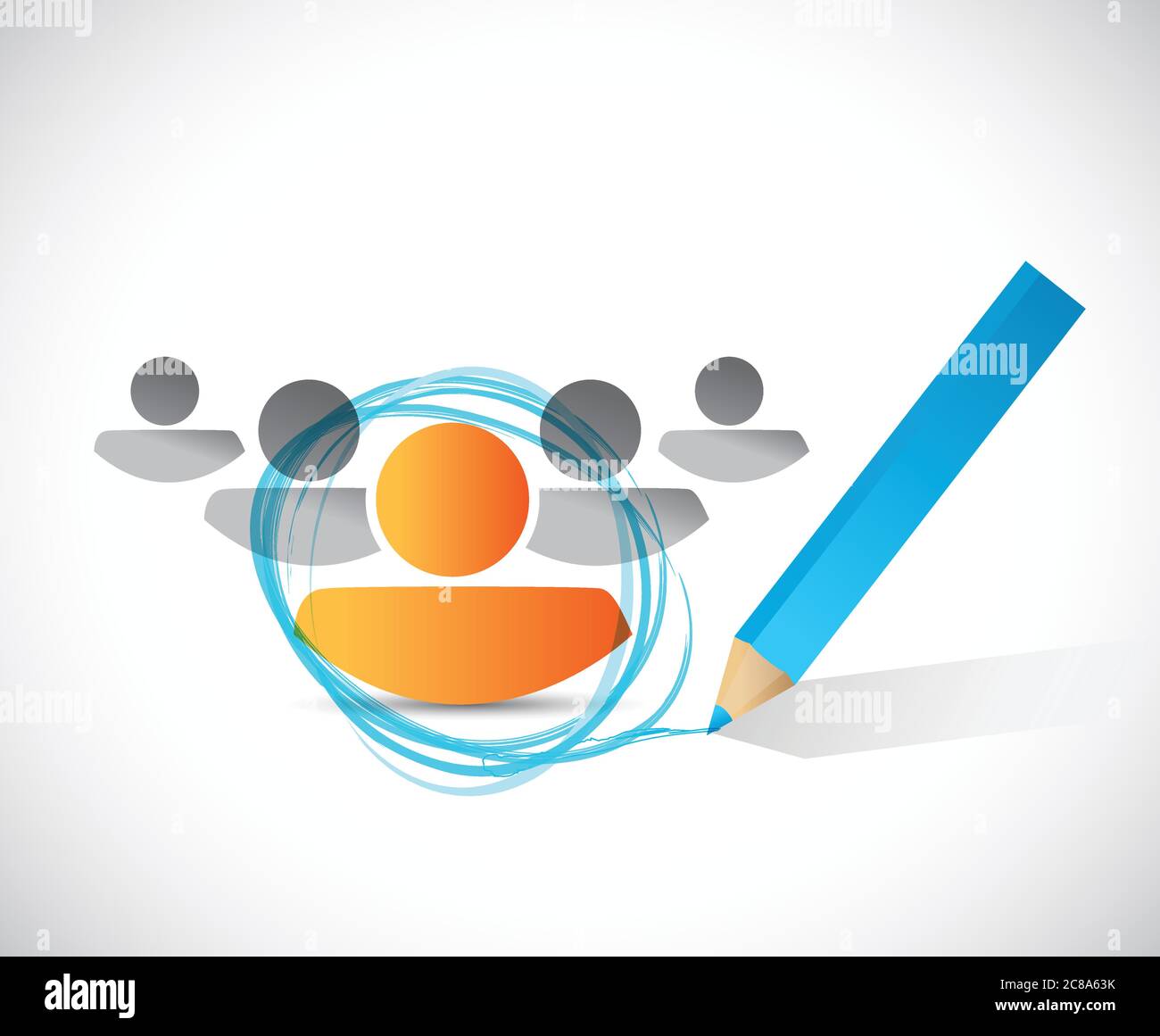 Circle around a person. illustration design over a white background ...