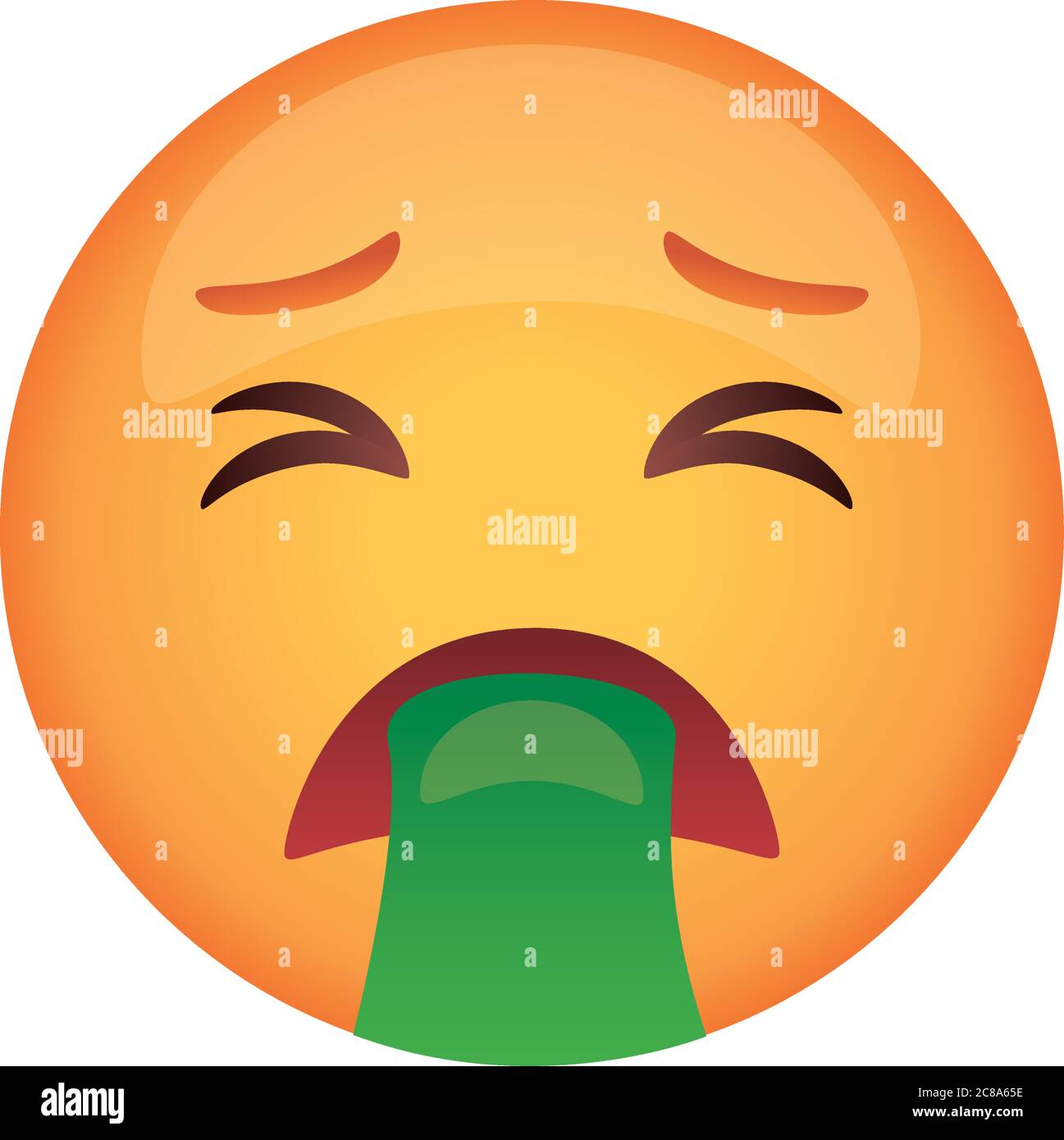 emoji face throwing up flat style icon vector illustration design Stock ...