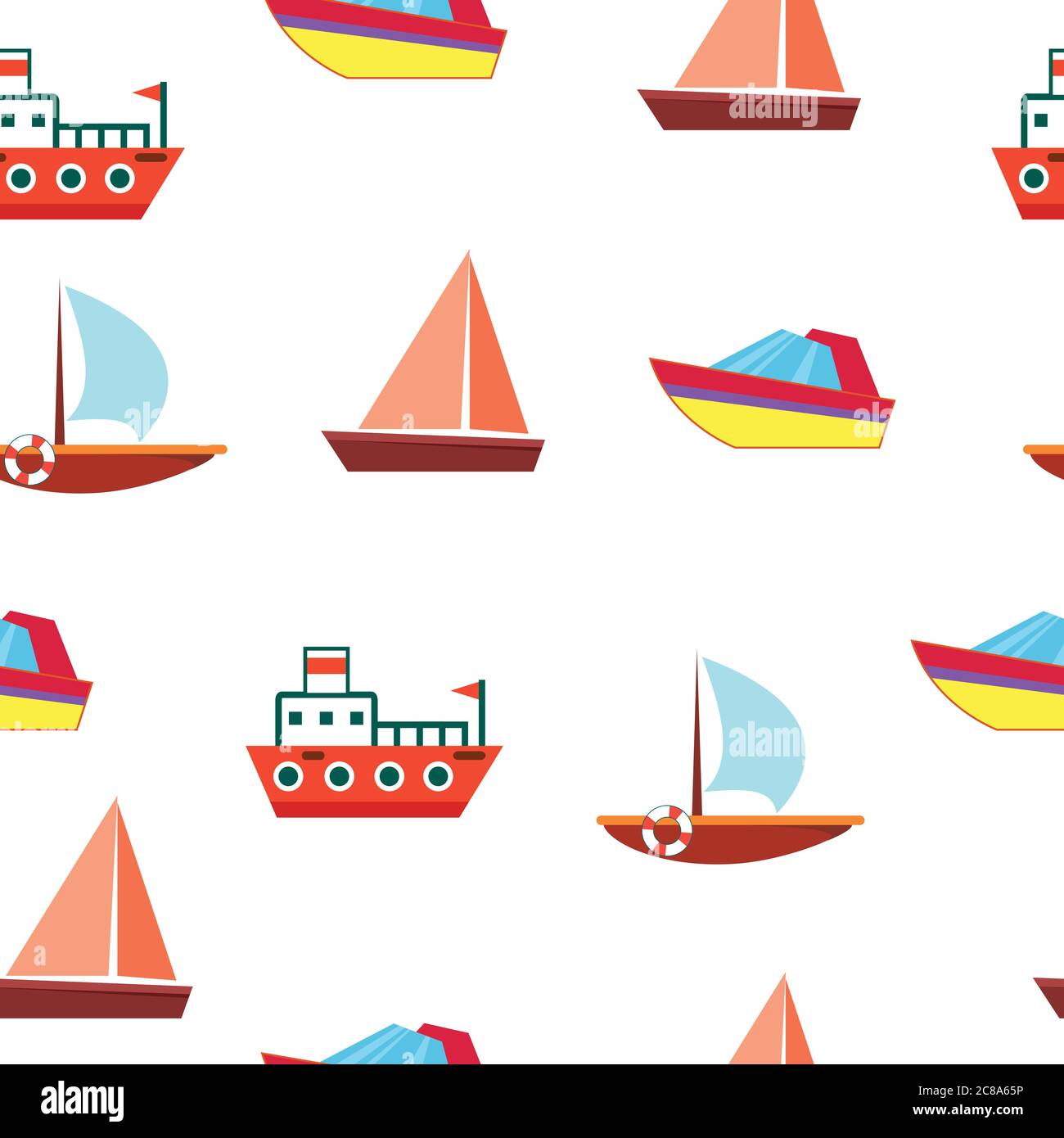 Ships and boats - sea seamless vector pattern. Graphic art for web ...