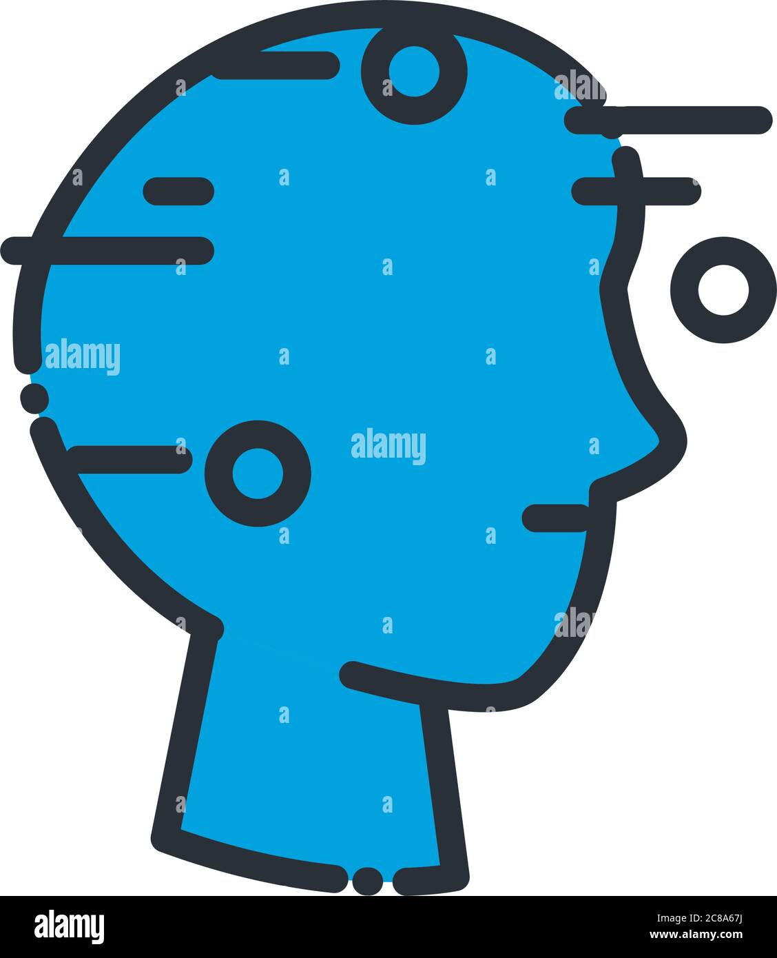 Avatar head line and fill style icon design of Person profile social ...