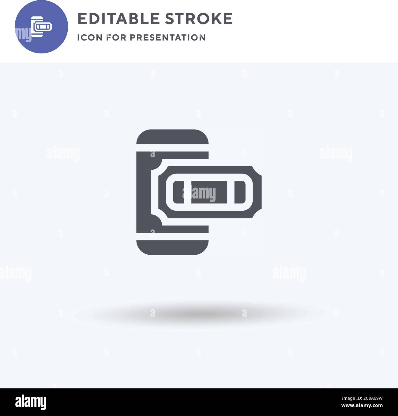 Ticket icon vector, filled flat sign, solid pictogram isolated on white ...