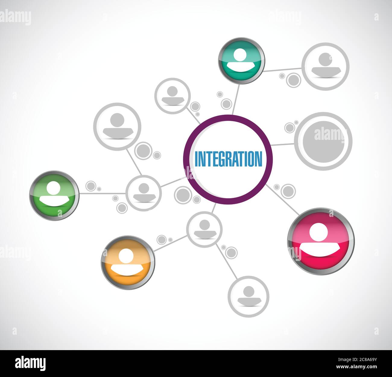 Integration avatar network illustration design over a white background ...
