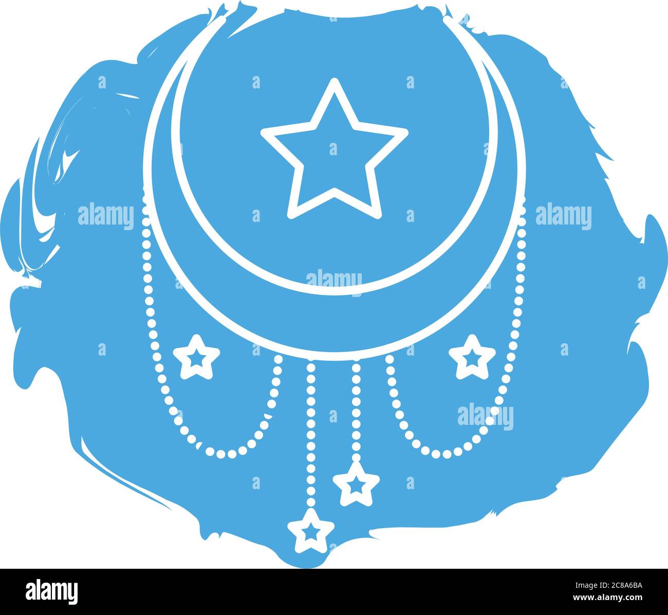 moon and stars zodiac symbol block style icon vector illustration ...