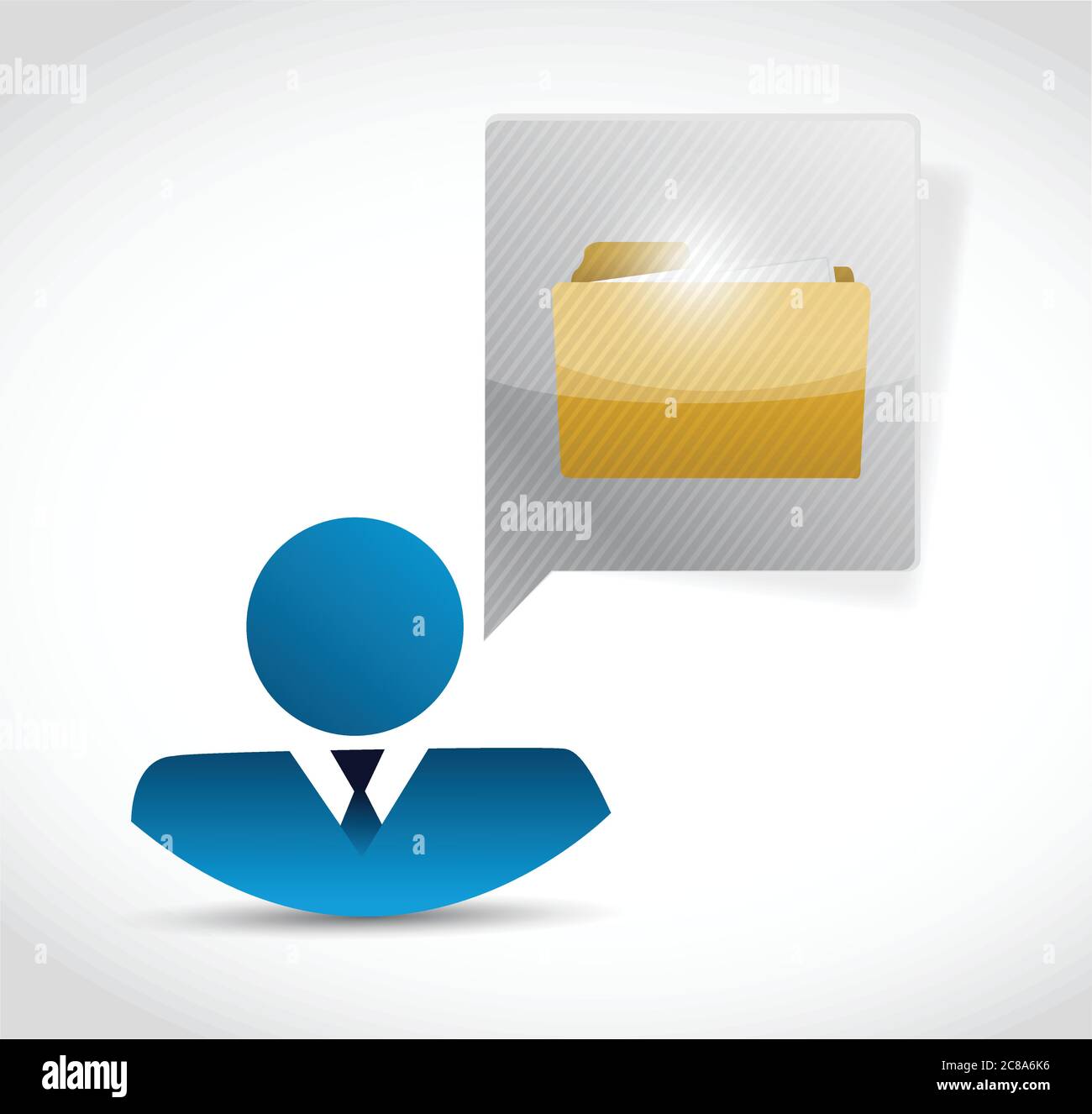 Avatar and folder message illustration design over a white background ...