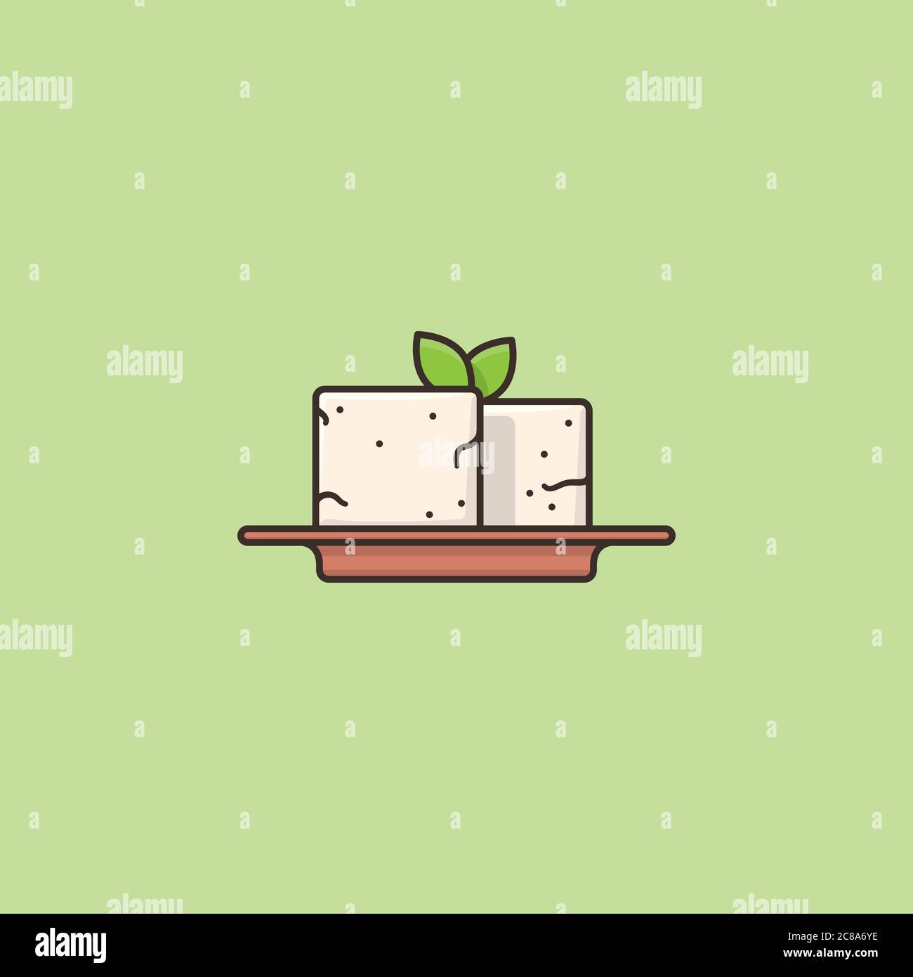 Tofu cubes on a plate vector illustration for World Tofu Day on July 26 ...