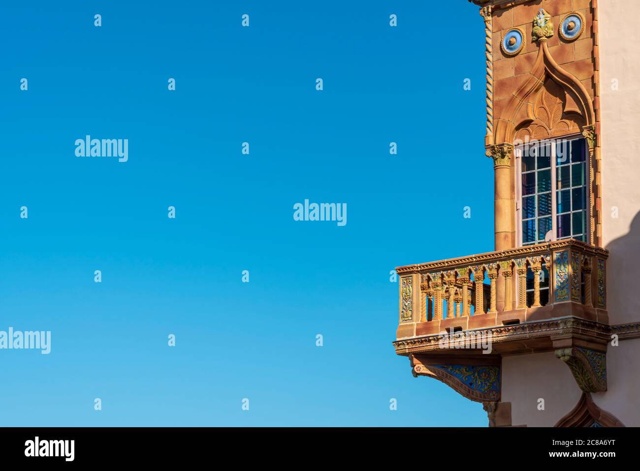 Corner of exterior facade of colonial building in Florida Stock Photo ...