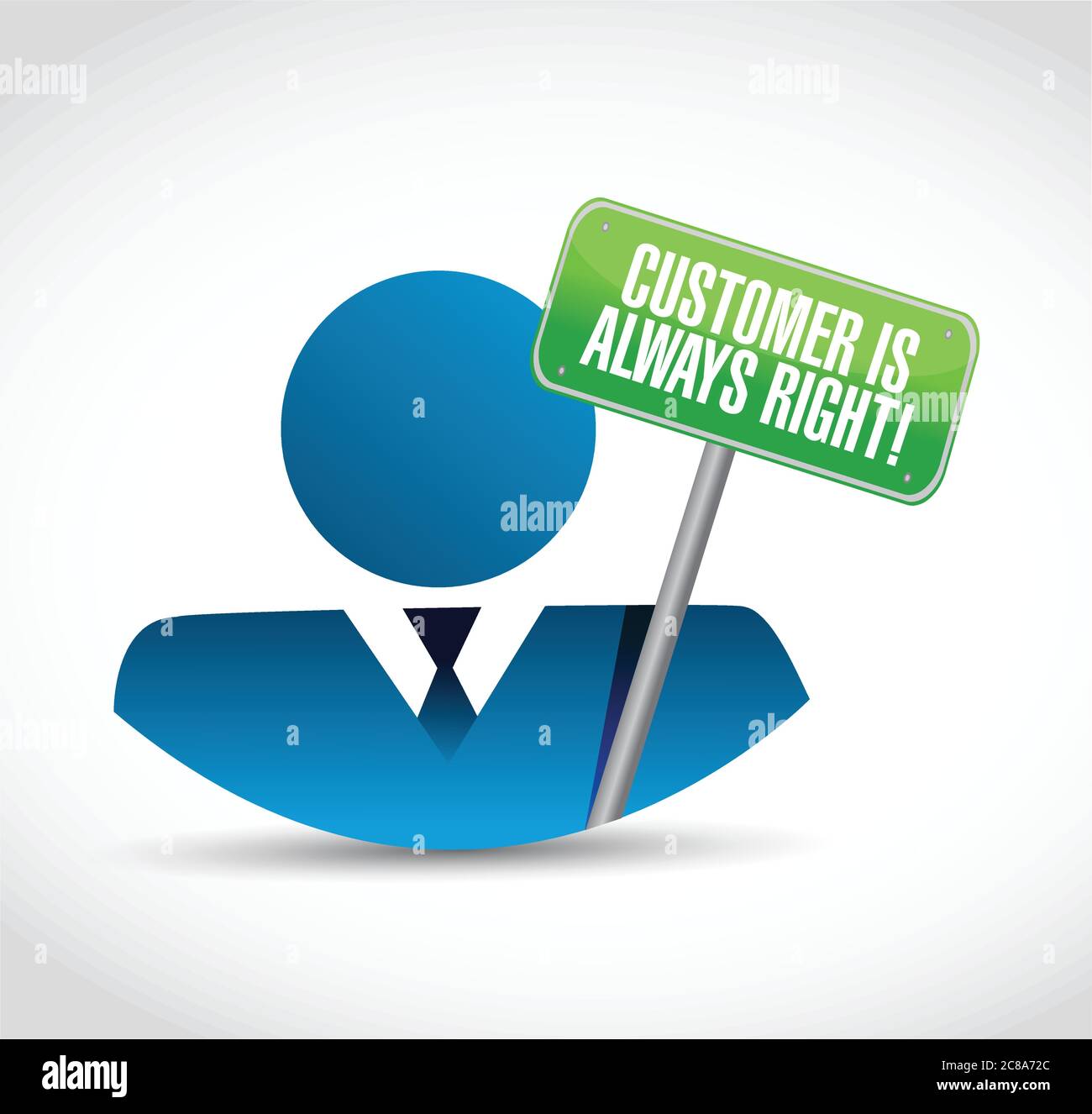 Customer is always right icon and sign illustration design over a white ...
